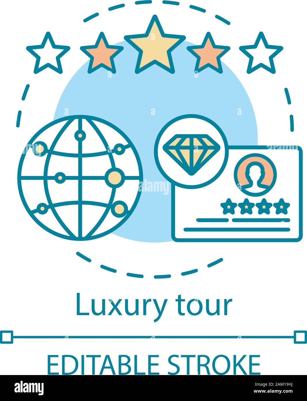 Luxury tour concept icon. Travel style idea thin line illustration ...
