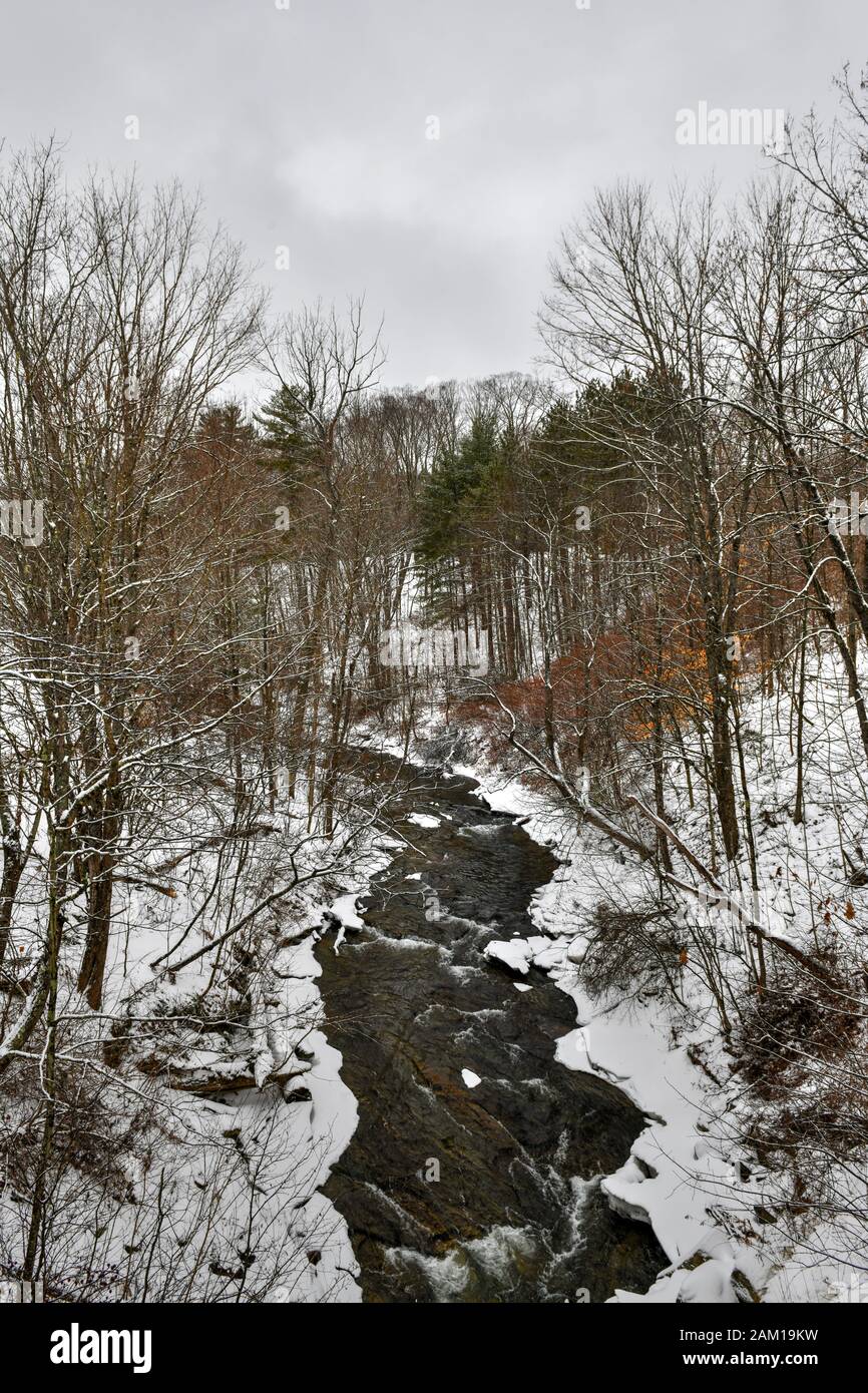 Snowy Bloods Brook in Meriden, New Hampshire during the winter Stock ...