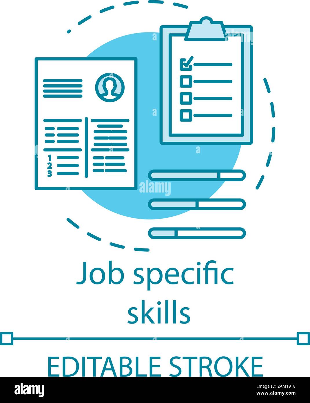 Job specific turquoise skills concept icon. Company recruitment, hiring ...