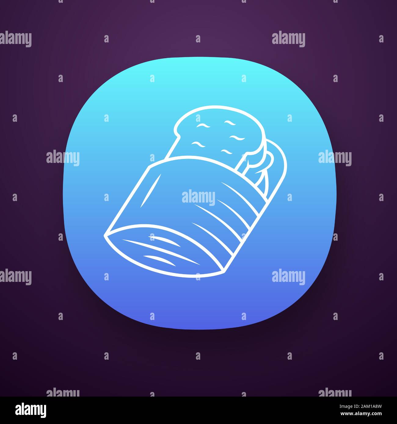 Reusable sandwich bag app icon. Zero waste recyclable paper lunch bag ...