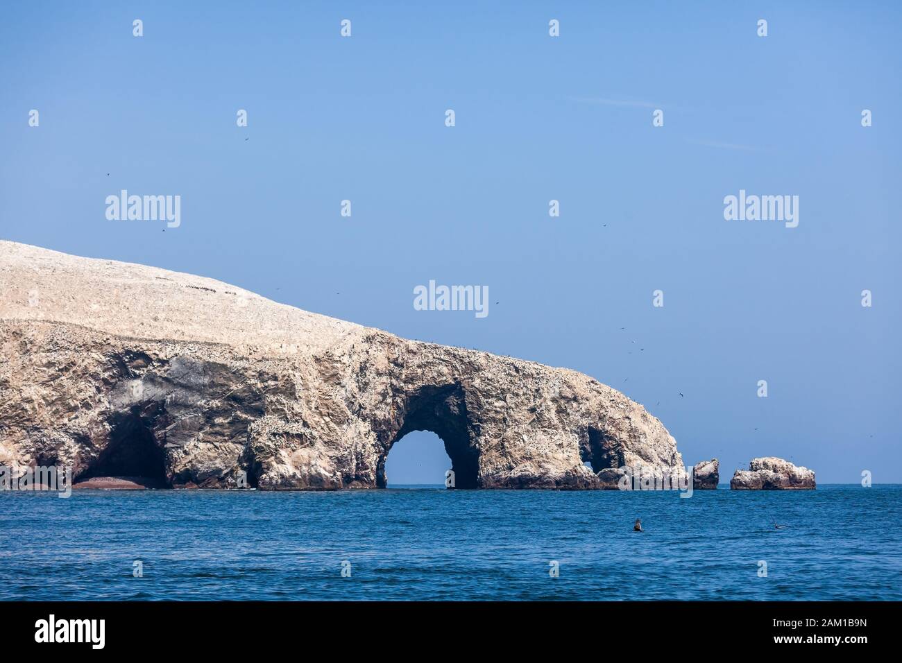 Rocks and arches Ballestas Islands, Paracas National Reserve, Peru ...