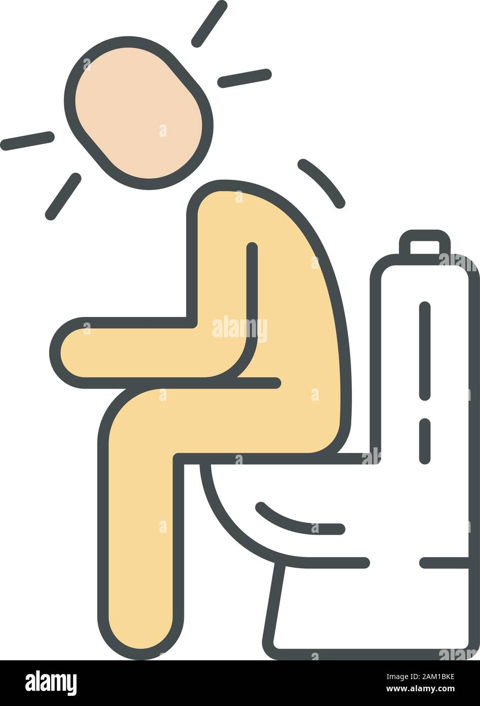 Diarrhea, constipation color icon. Allergy, food poisoning symptom ...