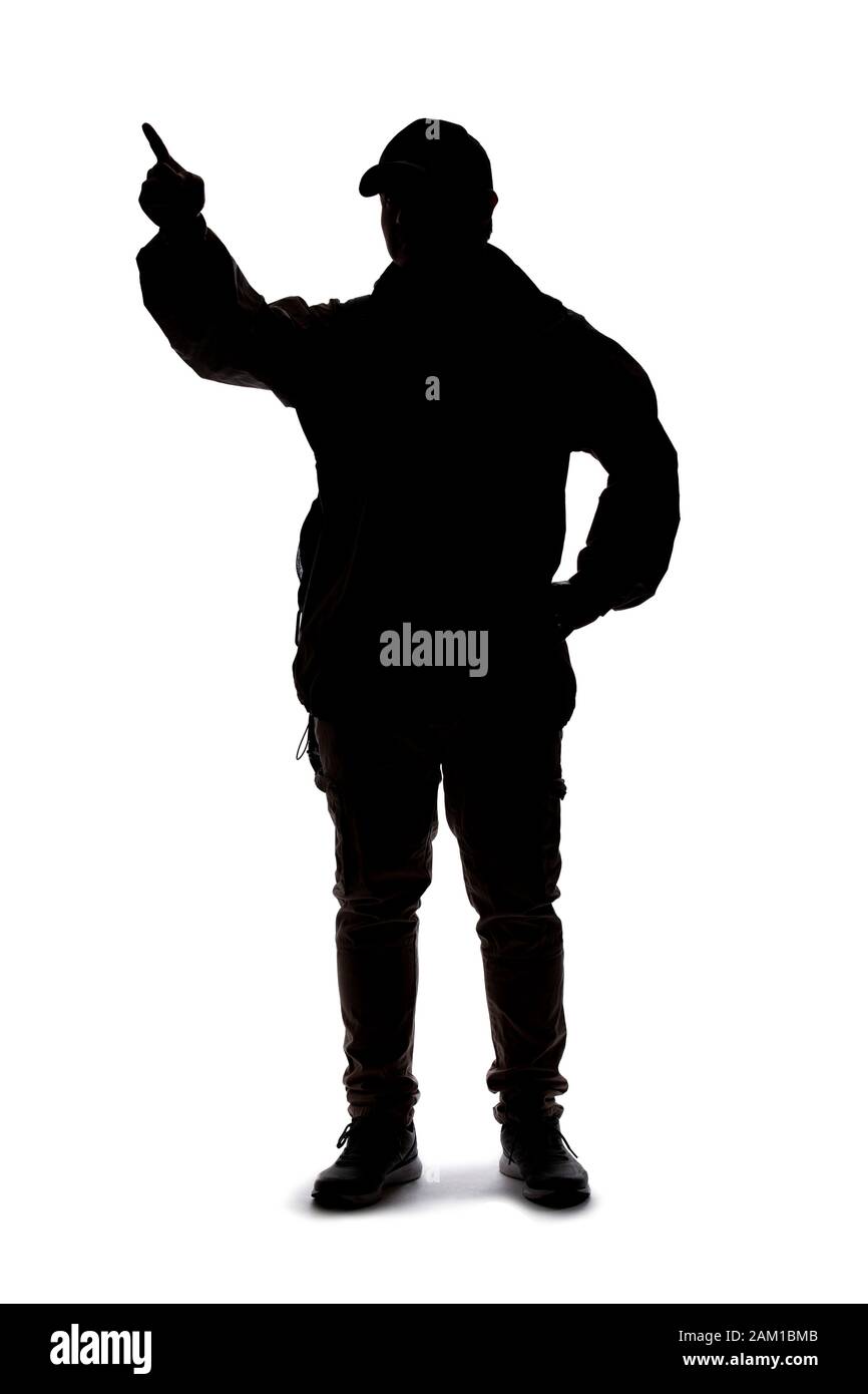 Man wearing a backpack silhouette hi-res stock photography and images ...