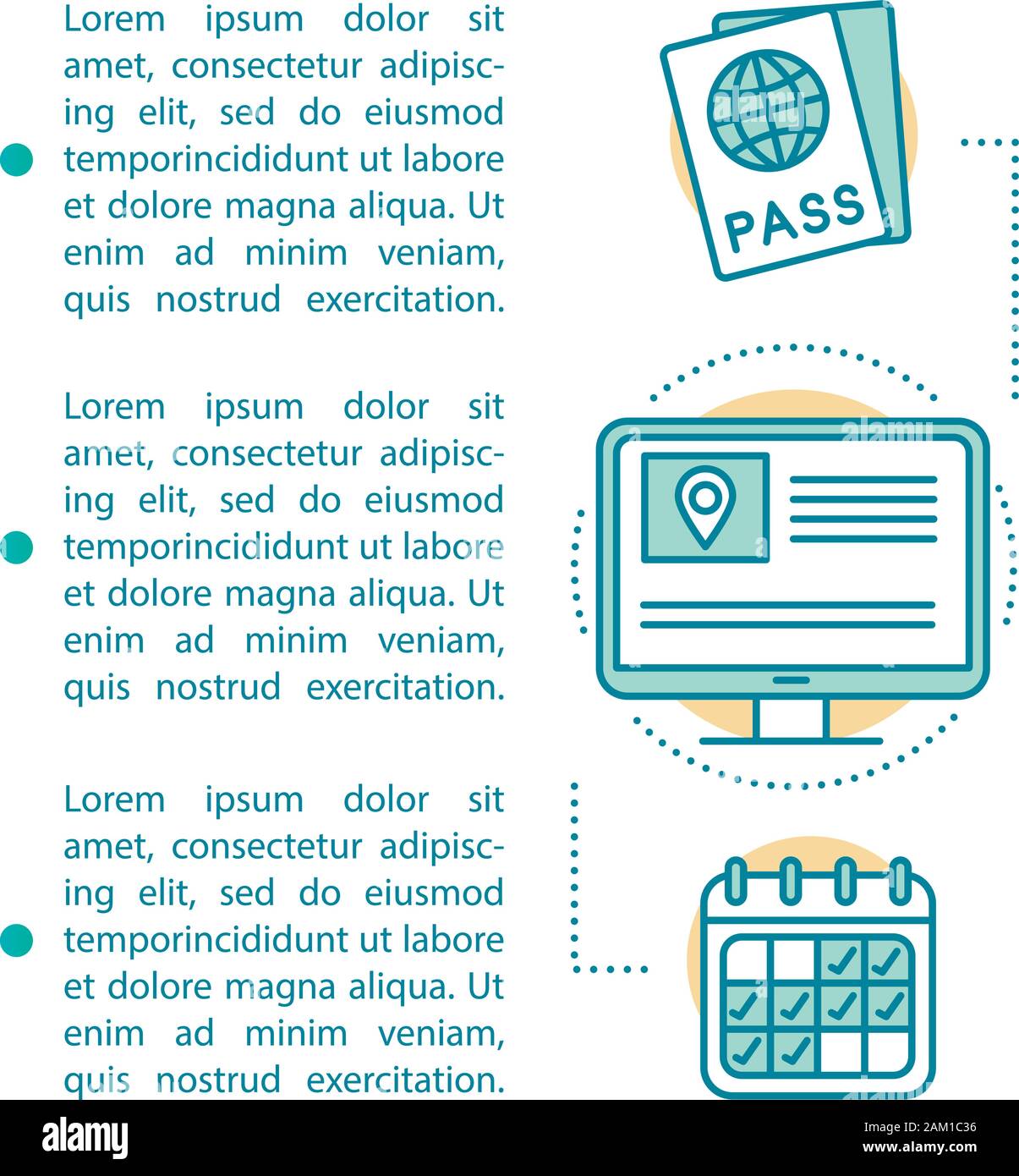 Trip planner article page vector template. Travel agency. Computer ...