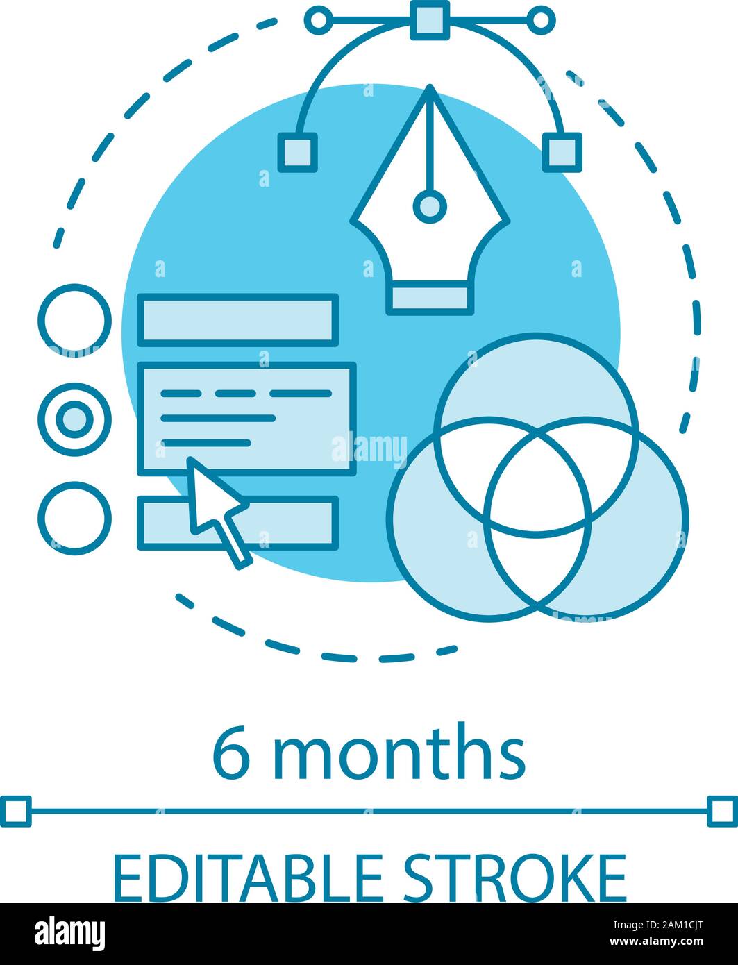6 months concept icon. Photo editor subscription tariff idea thin line ...