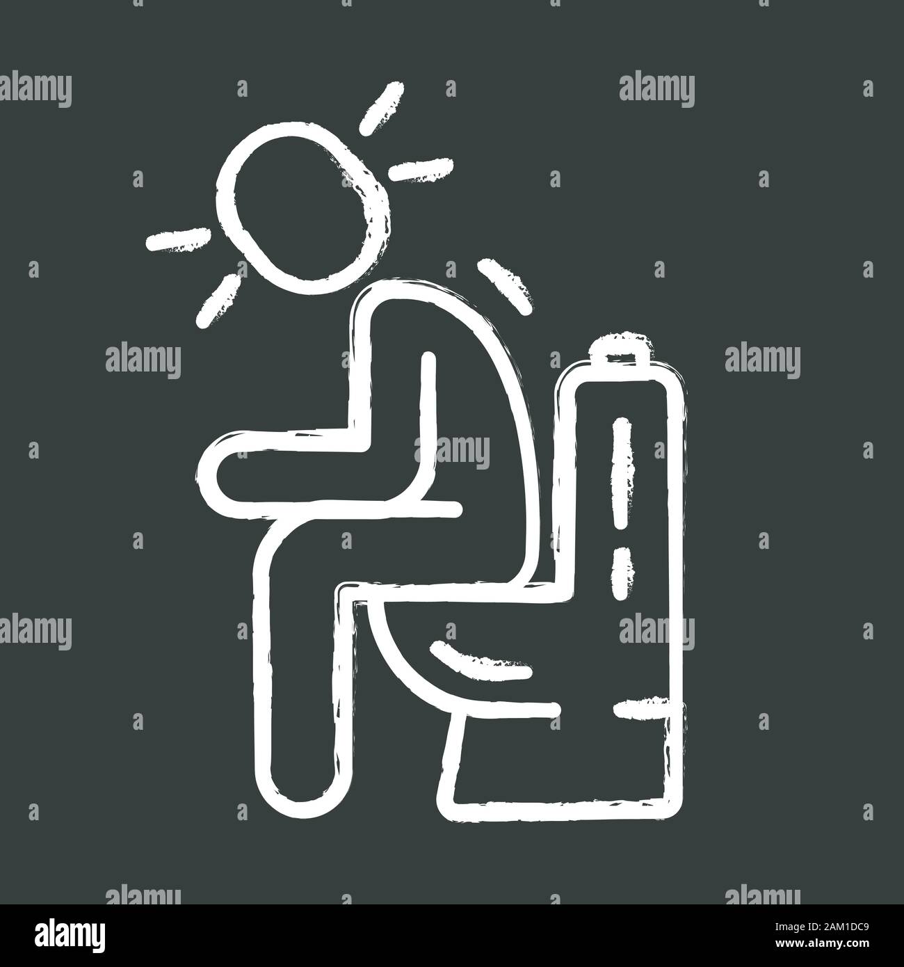 Diarrhea, constipation chalk icon. Allergy, food poisoning symptom ...