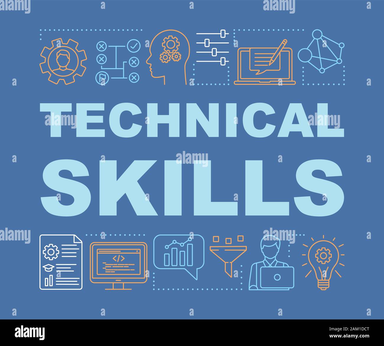 Technical skills word concepts banner. Power of knowledge, learning ...