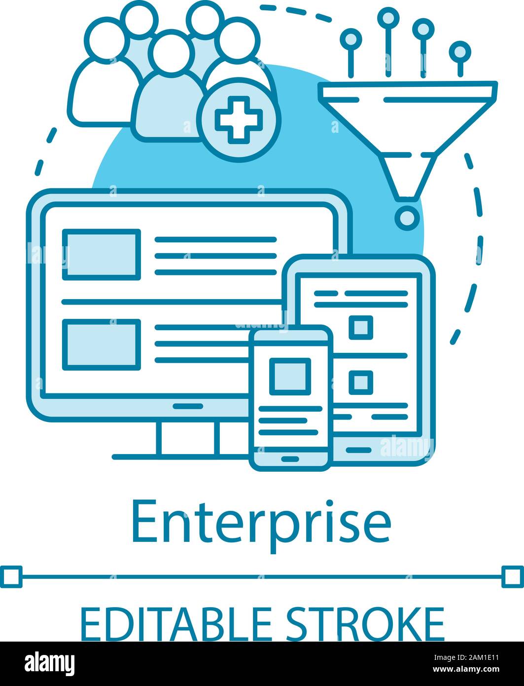 Enterprise concept icon. Digital marketing tools subscription tariff ...