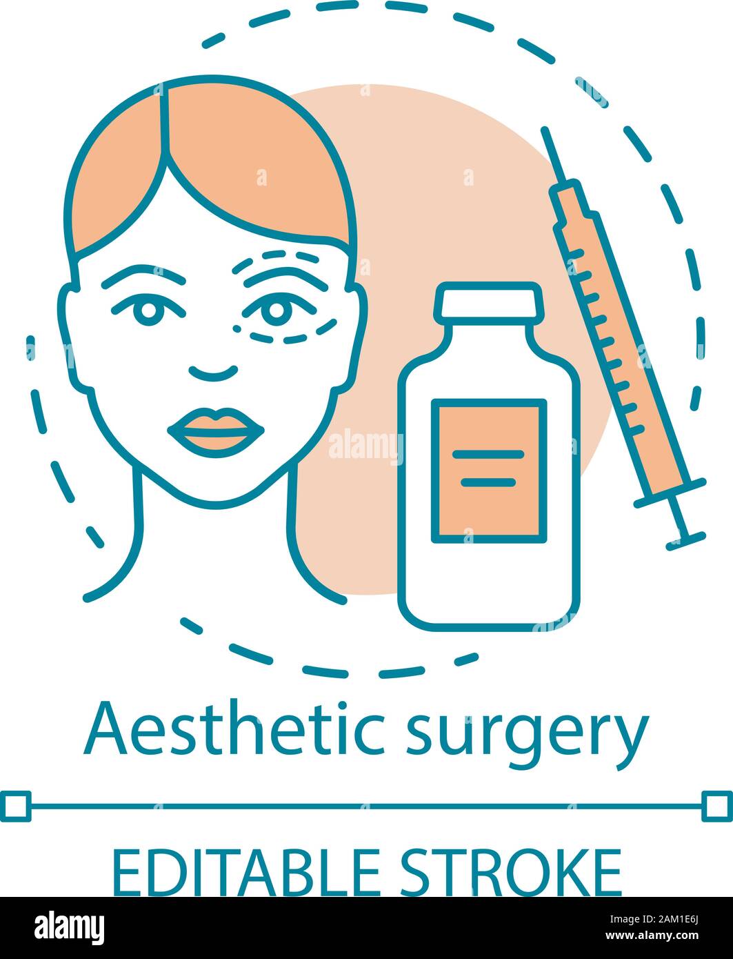 Aesthetic surgery concept icon. Facial and body surgical operation idea ...