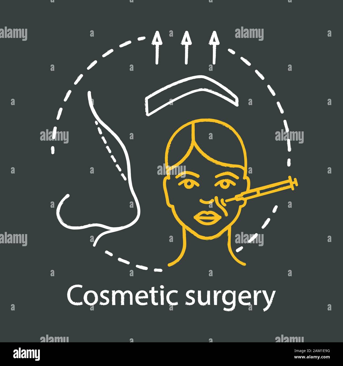 Cosmetic surgery chalk icon. Person appearance improving. Aesthetic ...