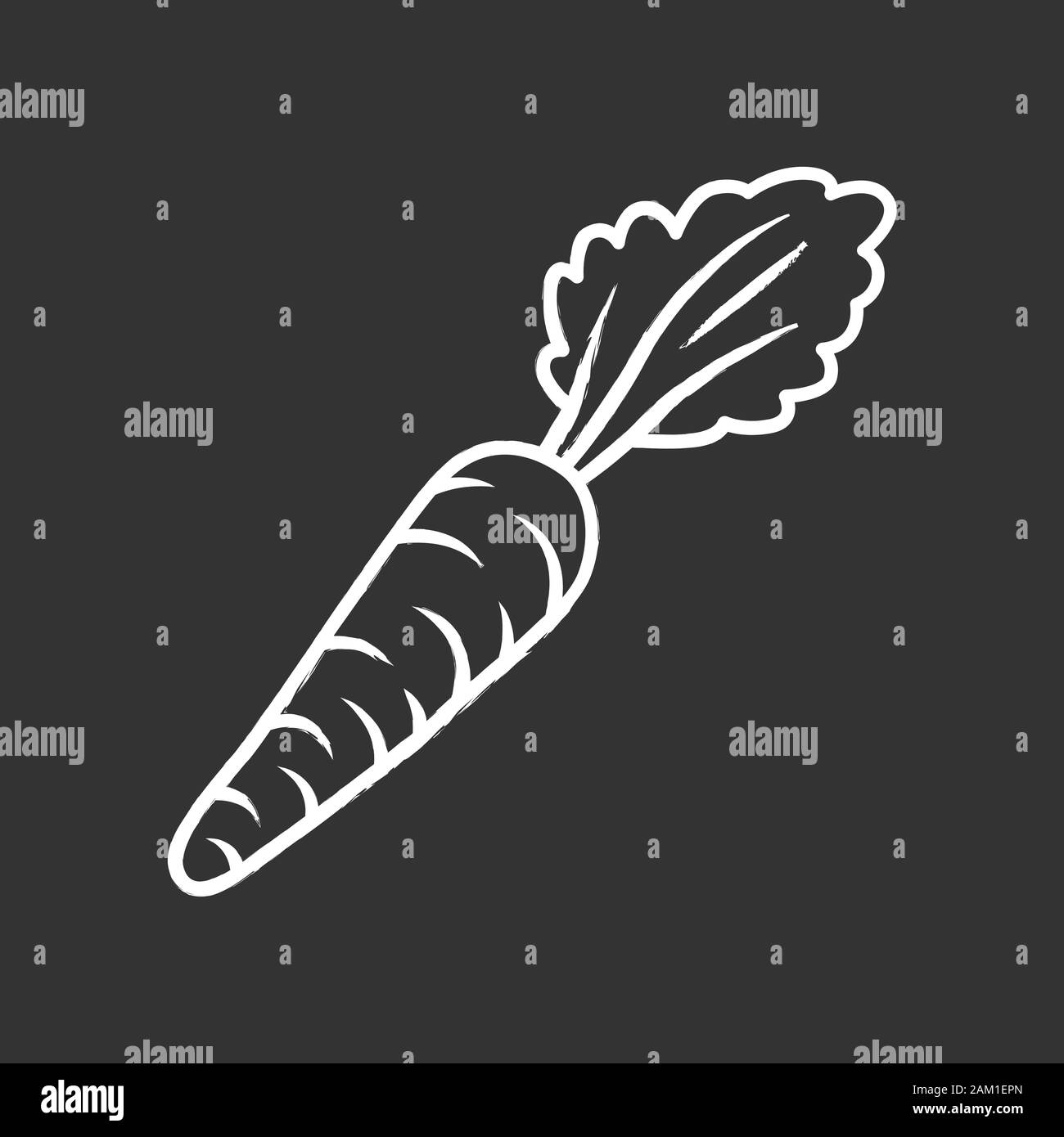 Carrot chalk icon. Agriculture plant. Salad ingredient. Vegetable farm ...