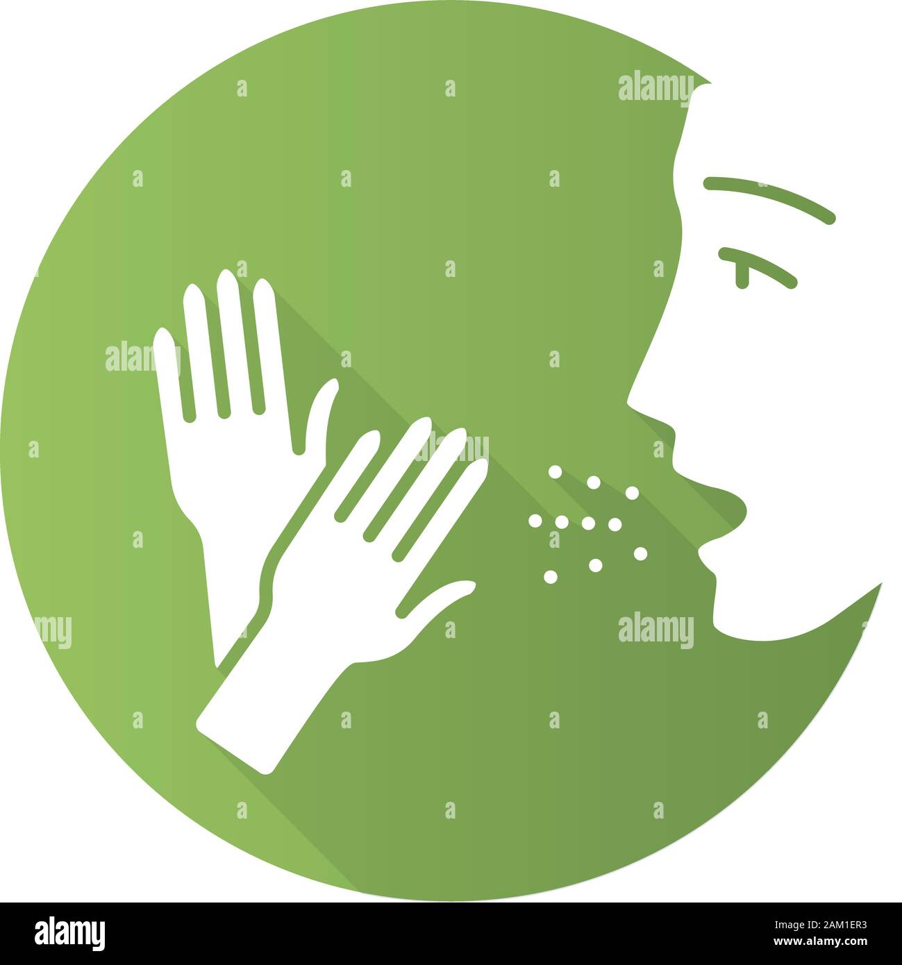 Latex allergy flat design long shadow glyph icon. Allergic disease ...