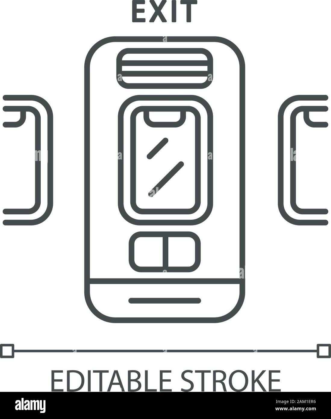 Emergency exit linear icon. Thin line illustration. Contour symbol ...