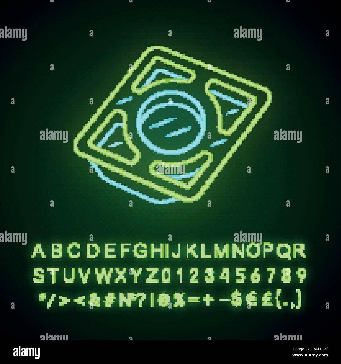 Stainless steel tray neon light icon. Kitchenware for serving food ...