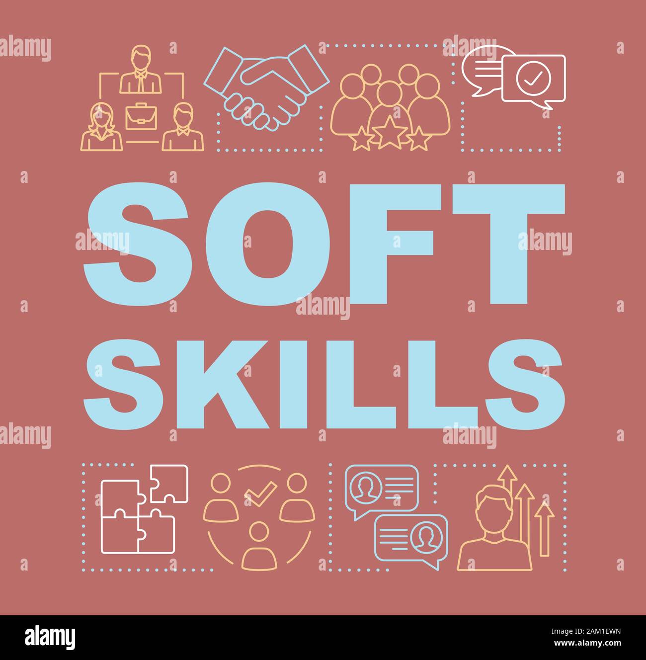 Soft skills word concepts banner. Interpersonal development ...