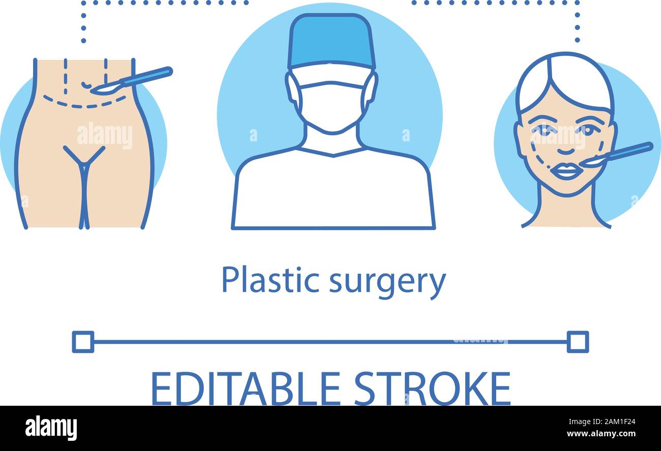 Plastic surgery concept icon. Human body restoration idea thin line ...