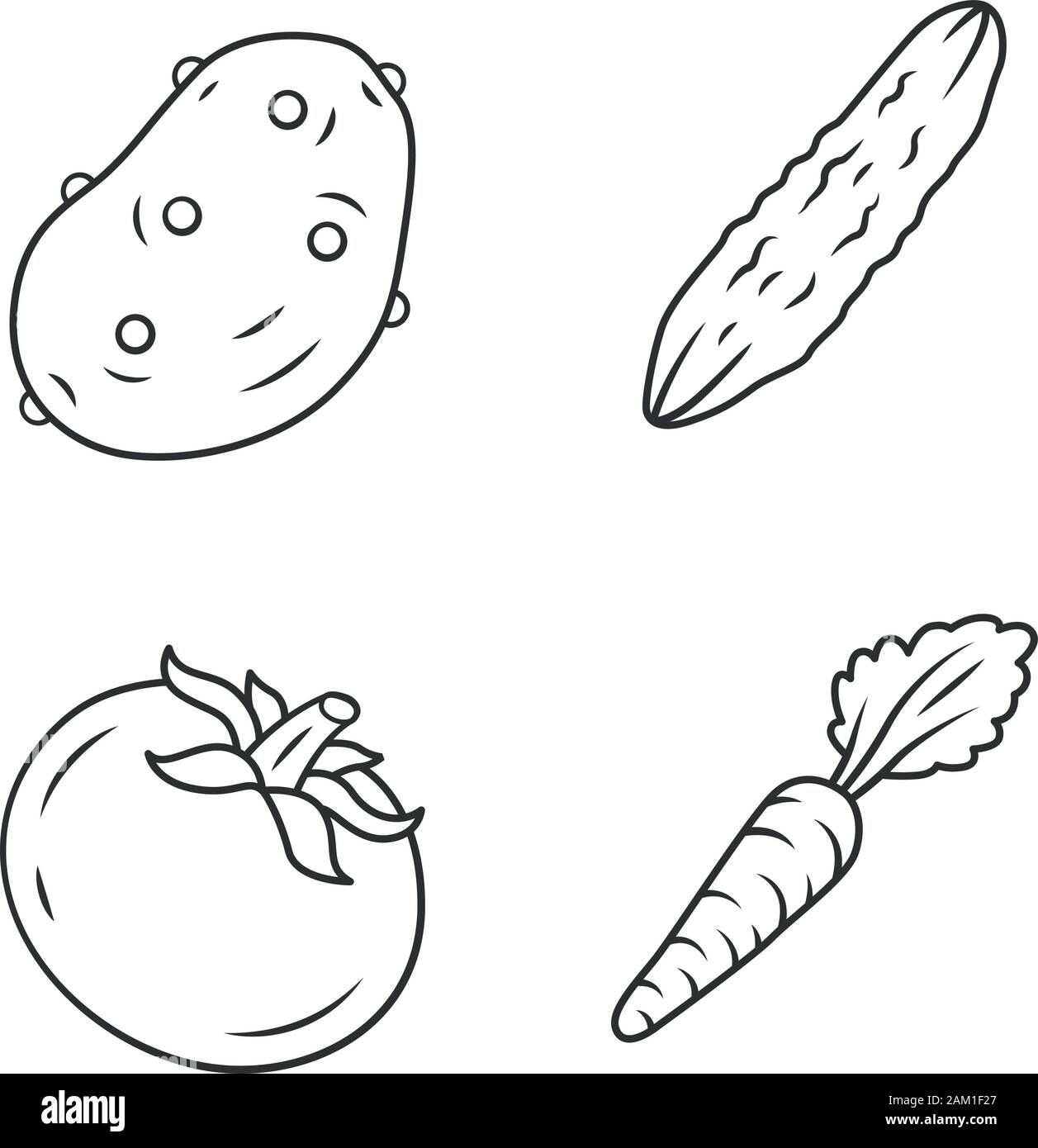 Contour Drawings Of Vegetables