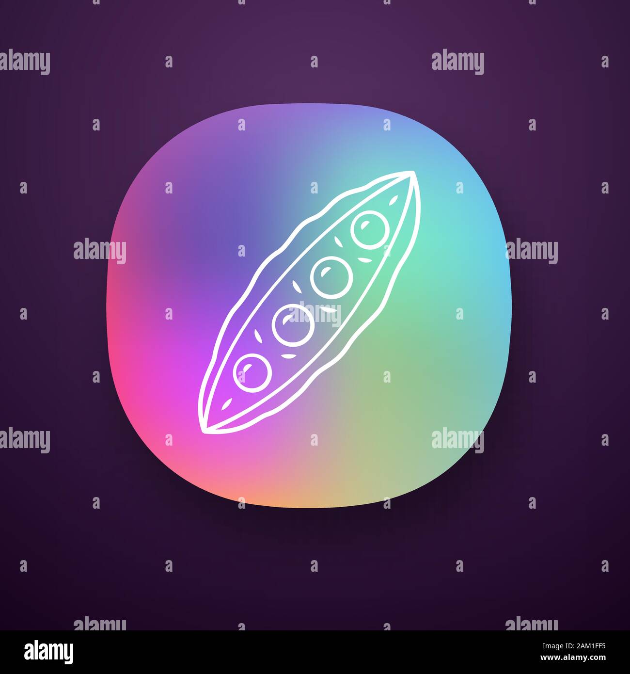 Pea pod color app icon. Recipe ingredient. Healthy nutrition. Vegan ...