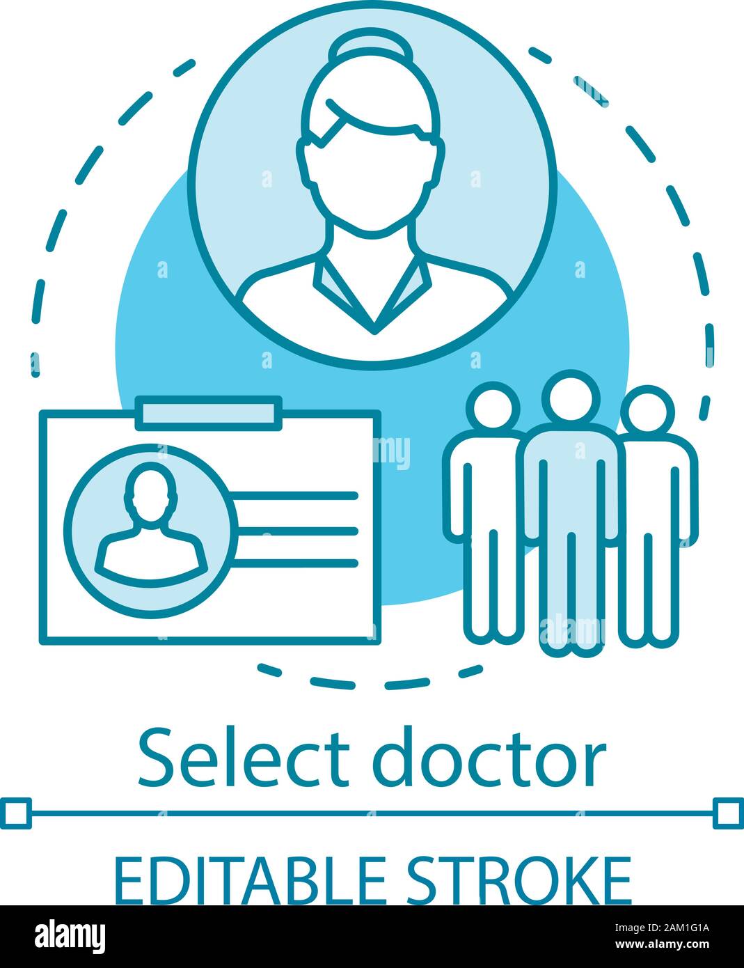 Choose doctor concept icon. Medicine specialist idea thin line ...