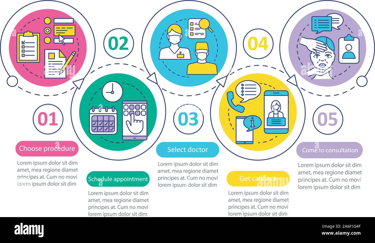 Clinic center doctor appointment infographic template. Business ...
