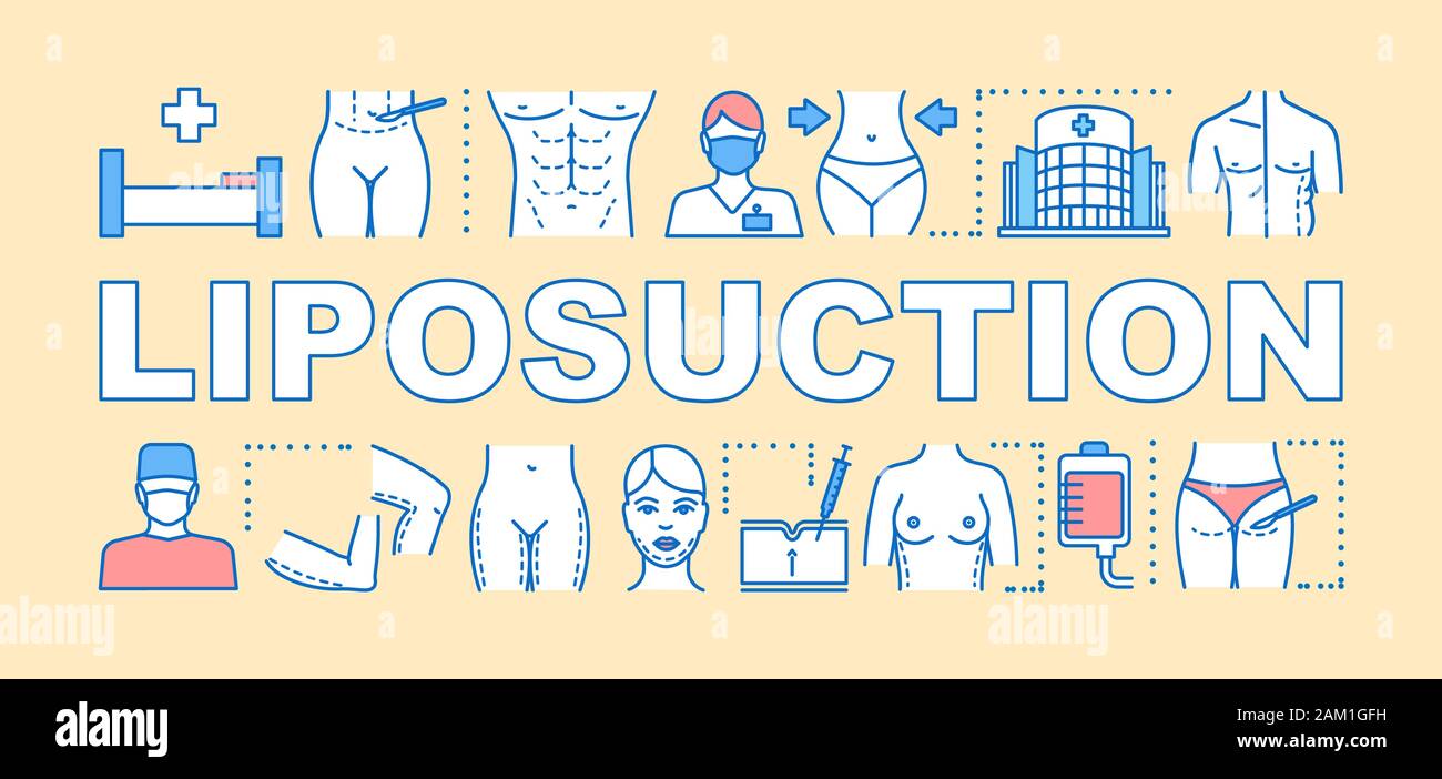 Liposuction word concepts banner. Cosmetic surgical procedure ...