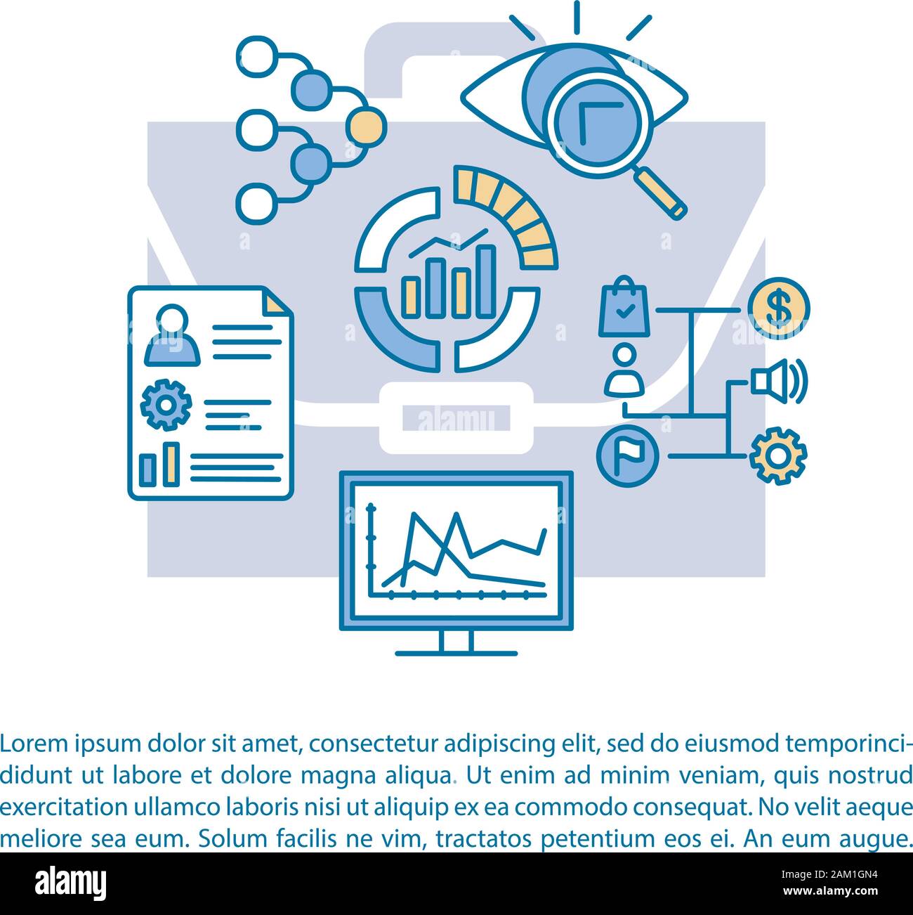 Data evaluation purple background article page vector template ...