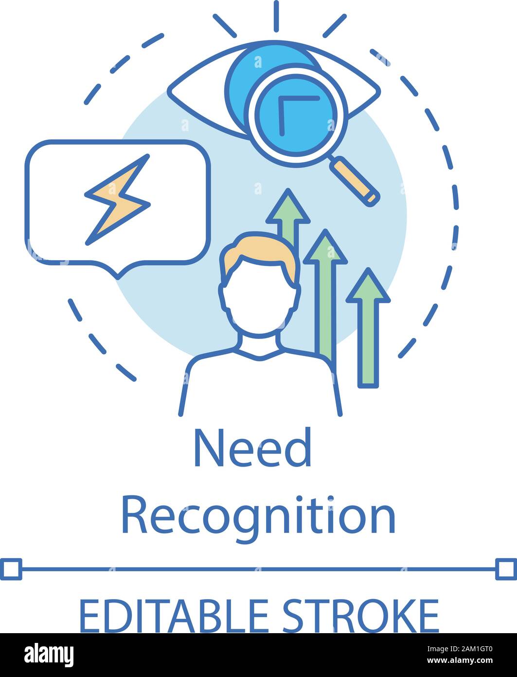 Need recognition concept icon. Eye scanning idea thin line illustration ...