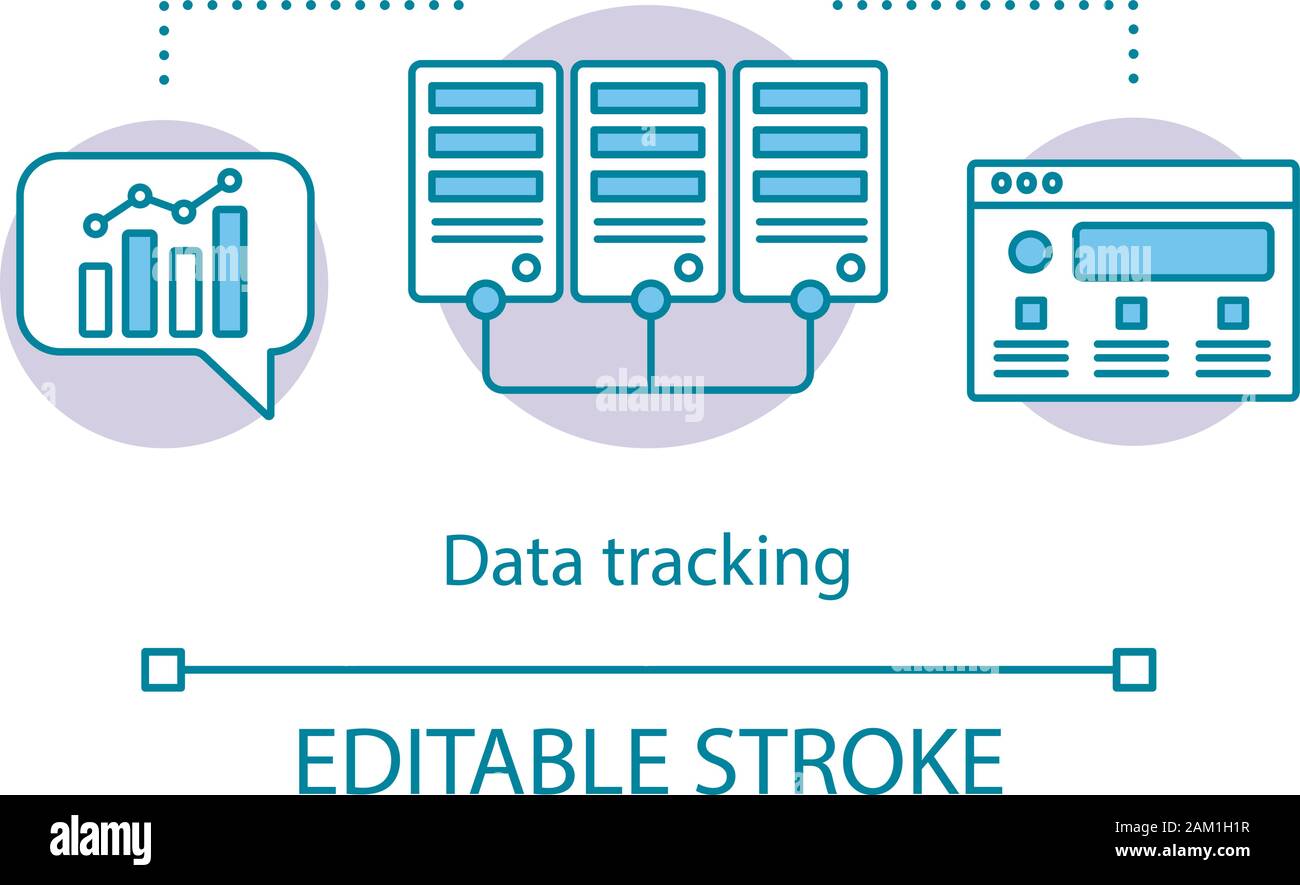 Data tracking concept icon. Accounting system, diagram. Data ...