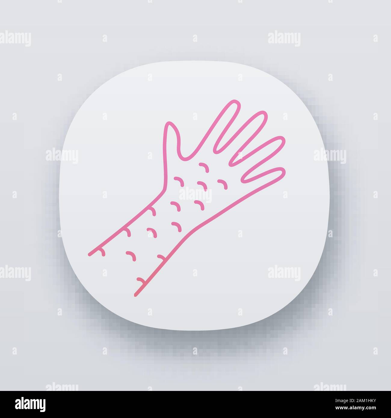 Skin rash, hives app icon. Urticaria, eczema, irritation UI/UX user ...