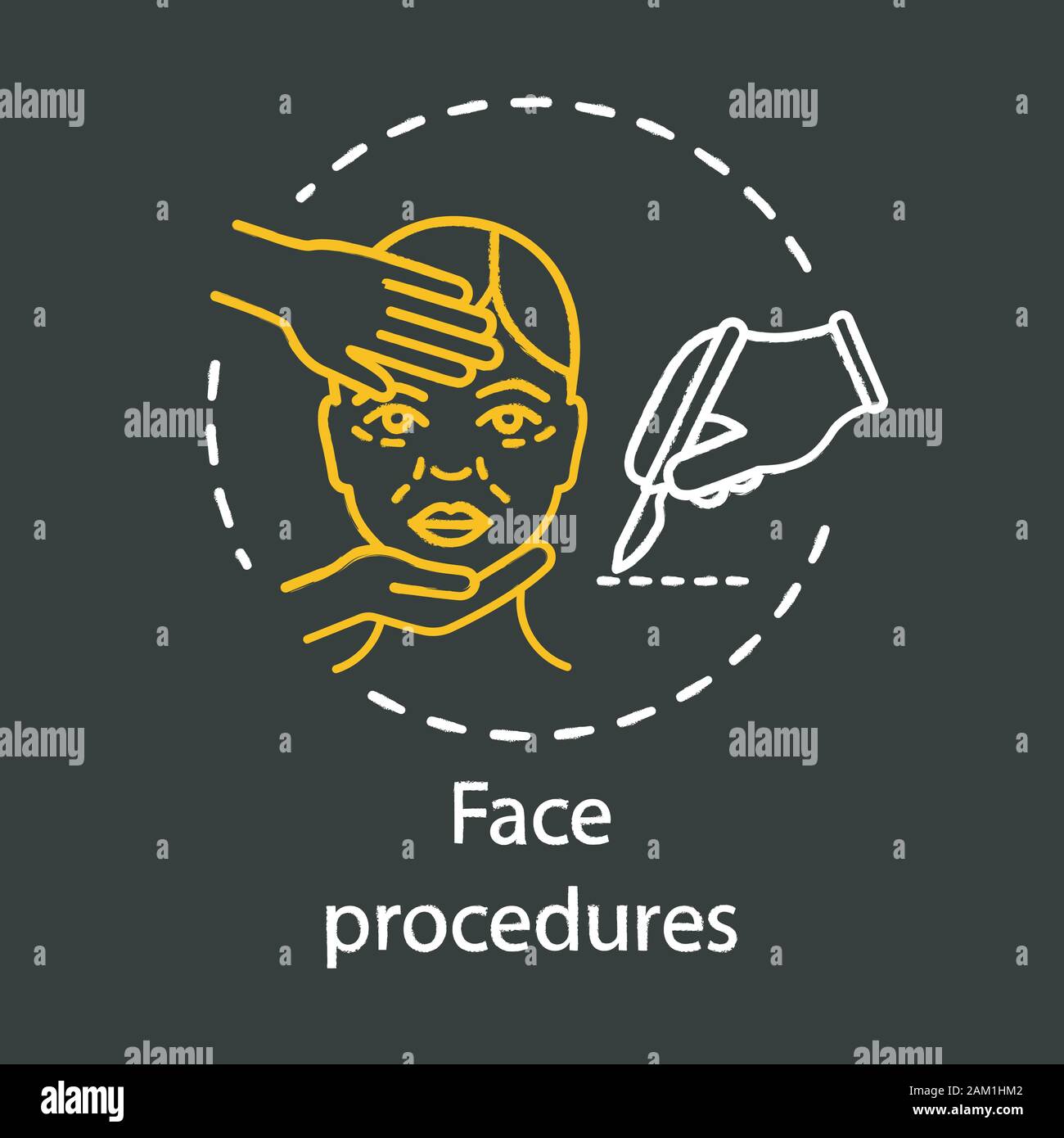 Face procedure chalk icon. Plastic and reconstructive surgery. Invasive ...