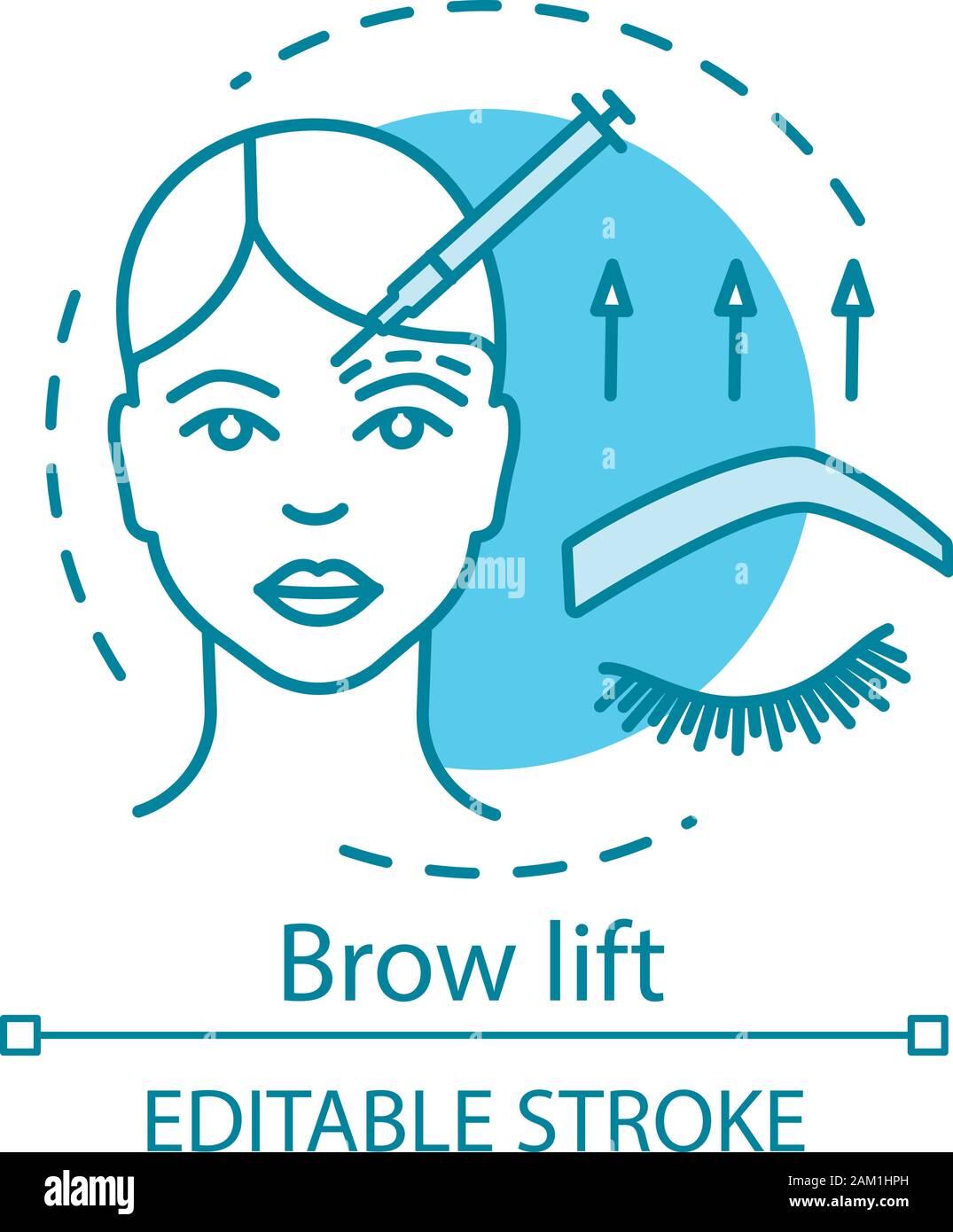 Brow lift concept icon. Cosmetic procedures idea thin line illustration ...