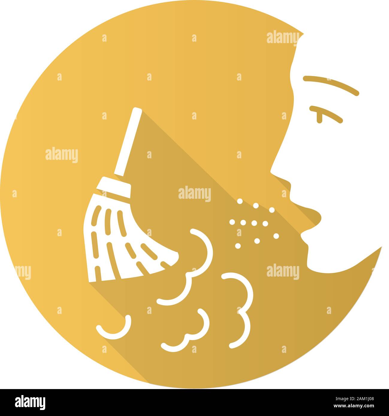 Dust allergy flat design long shadow glyph icon. Airborne allergen ...