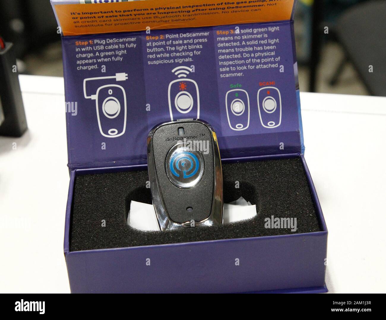 Las Vegas, United States. 10th Jan, 2020. The deScammer credit card ...