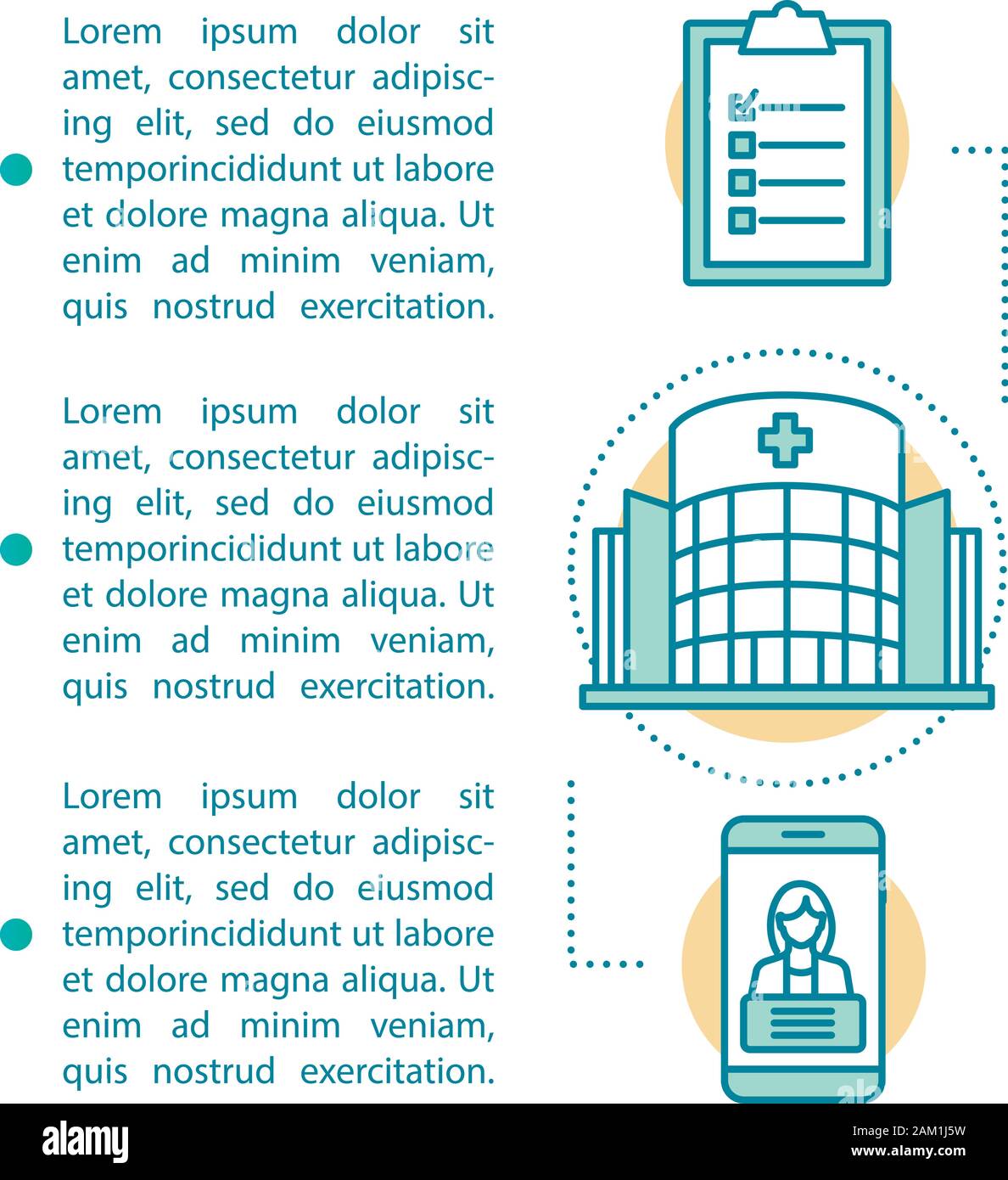 Hospital appointment article page vector template. Brochure, magazine ...