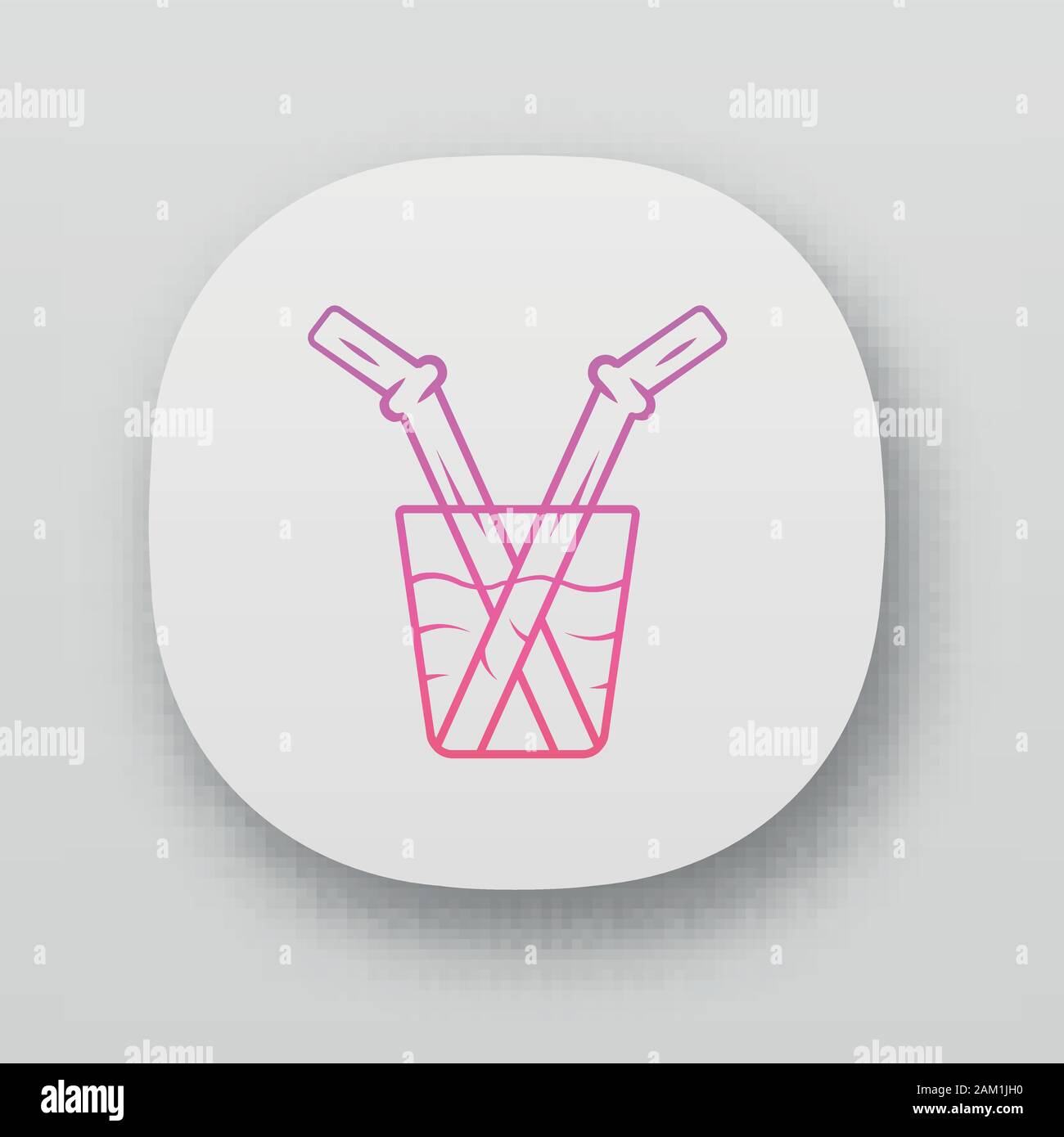 Glass drinking straw app icon. Reusable cocktail, soda, lemonade ...