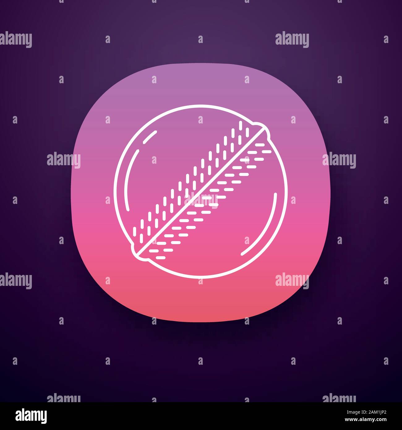 Cricket ball app icon. Professional sport equipment. Ball with ...