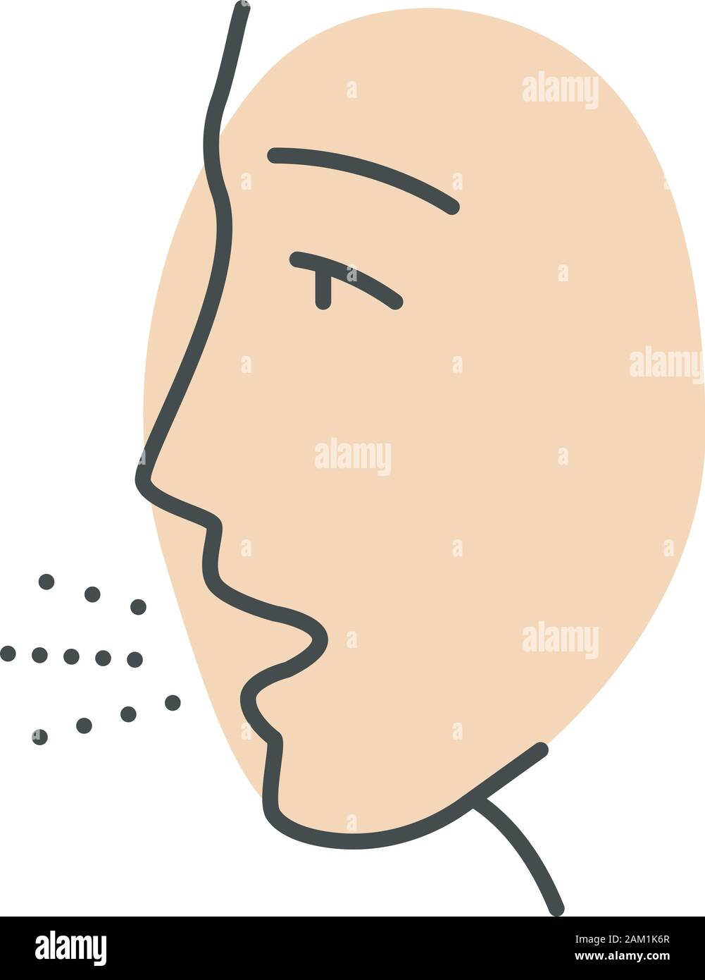 Allergy symptom color icon. Allergic disease. Hay fever. Respiratory ...