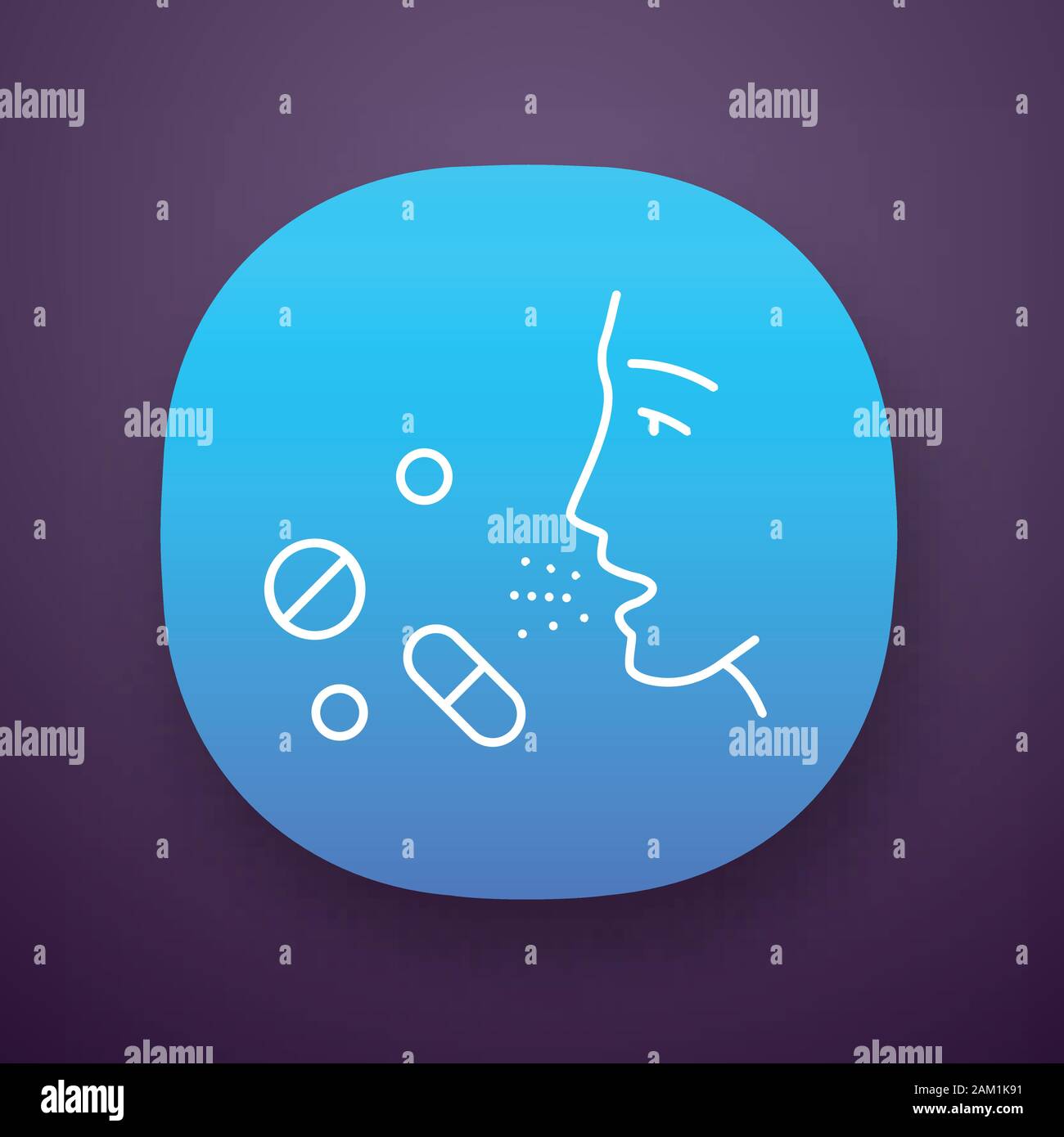 Drug allergies app icon. Allergic reaction to medicine. Allergy ...