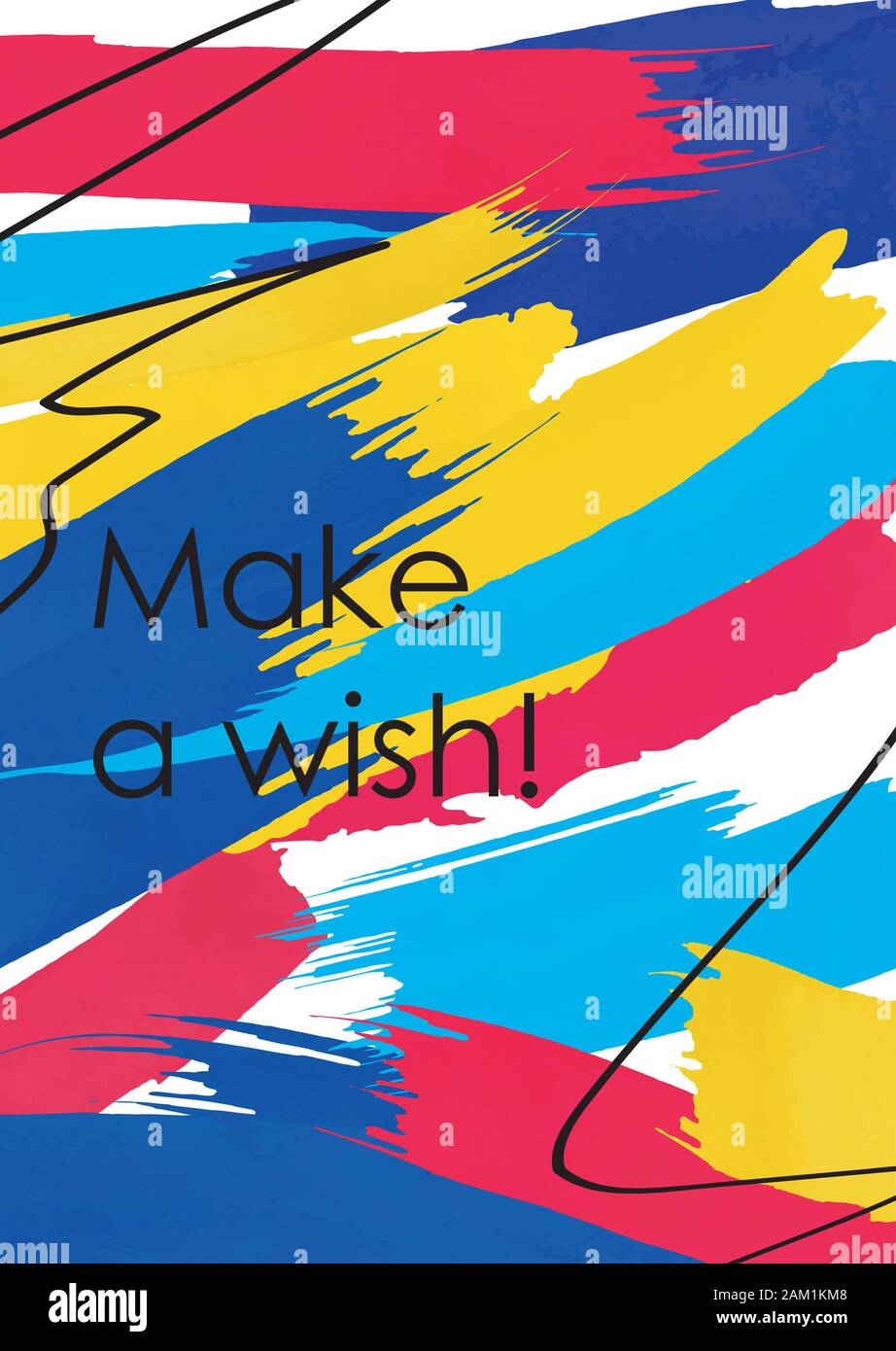 Make a wish phrase abstract vector banner template. Inspiring message ...