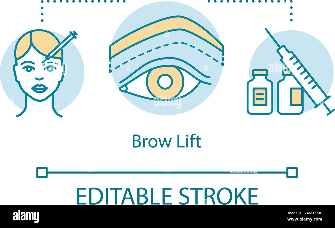 Brow lift concept icon. Forehead lift idea thin line illustration ...