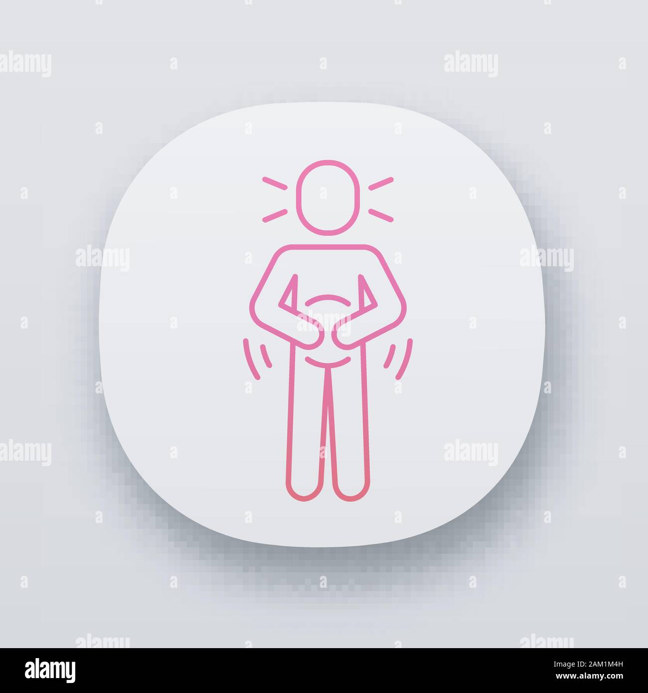 Abdominal pain app icon. Stomach ache, spasm. Food poisoning. UI/UX ...