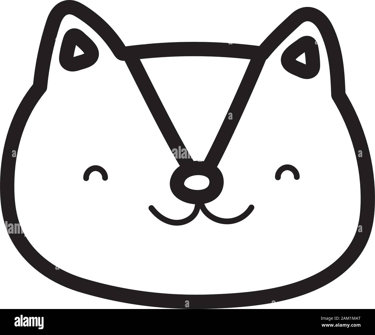 cute squirrel face smiling animal cartoon vector illustration thick ...