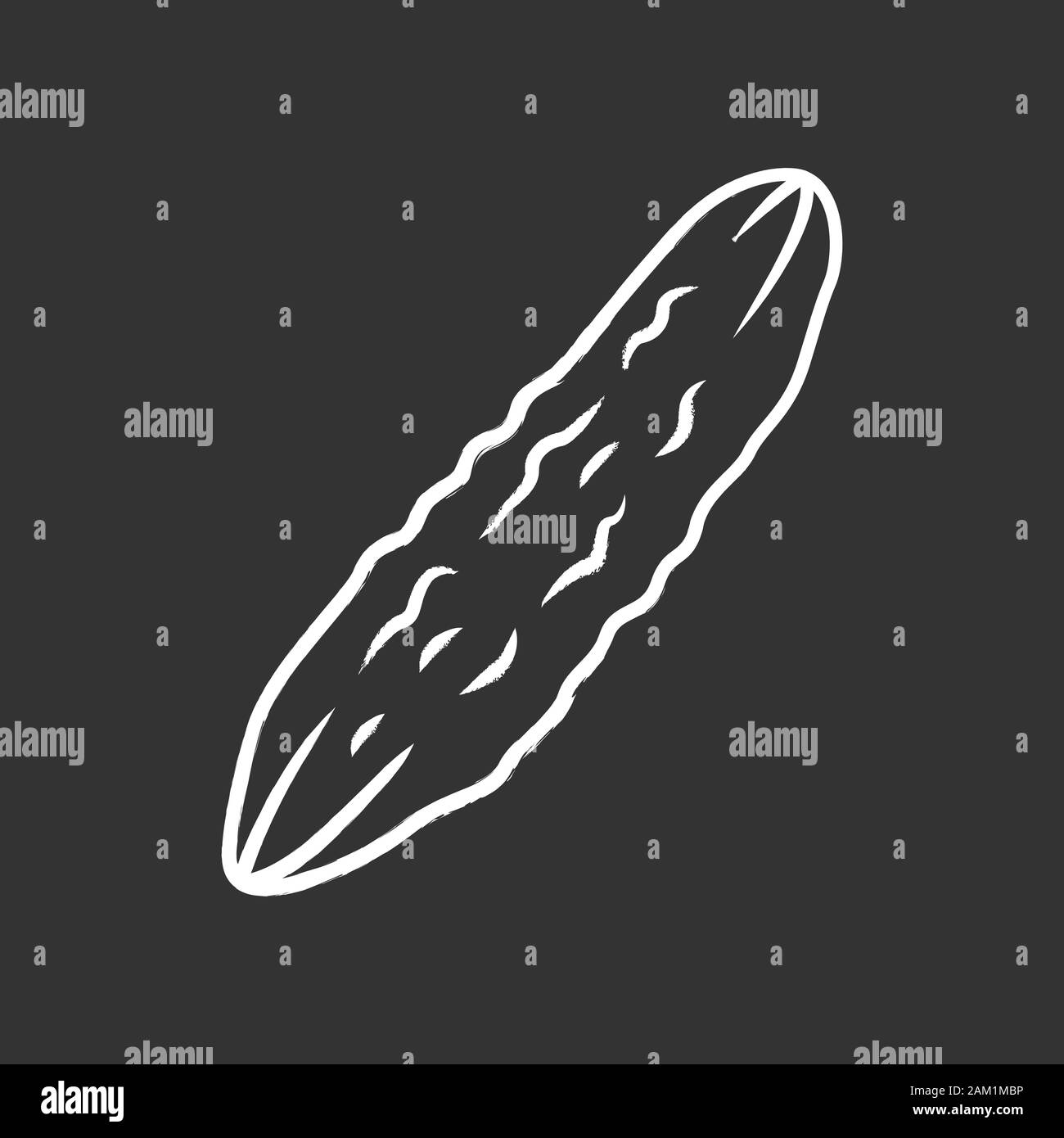 Cucumber chalk icon. Agriculture plant. Salad ingredient. Vegetable ...