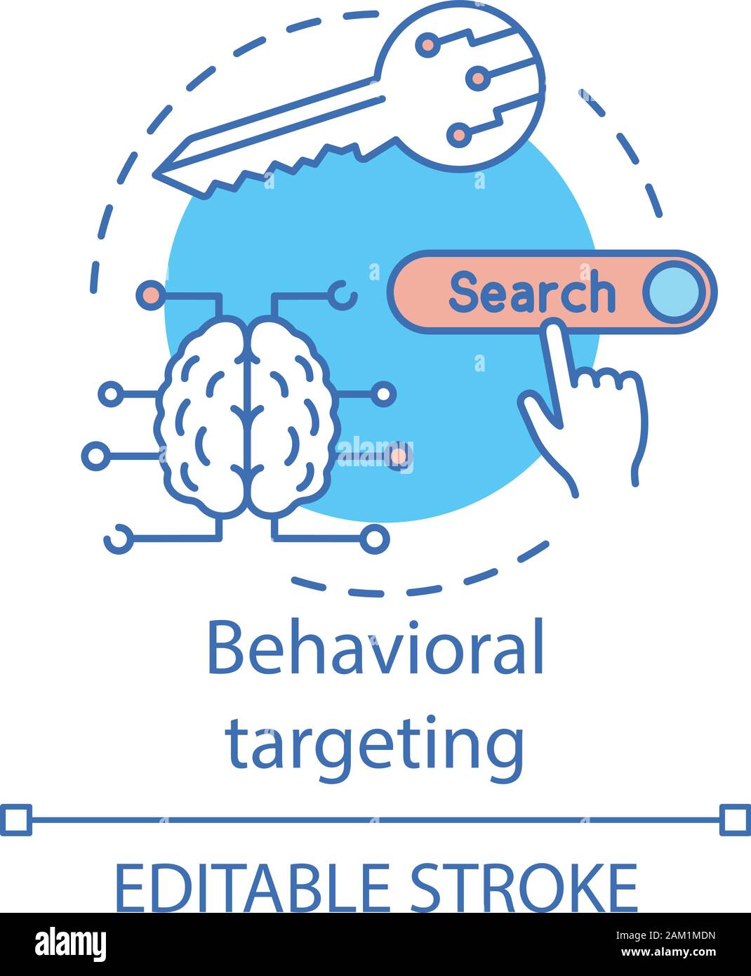 Behavioral targeting concept icon. User behavior idea thin line ...