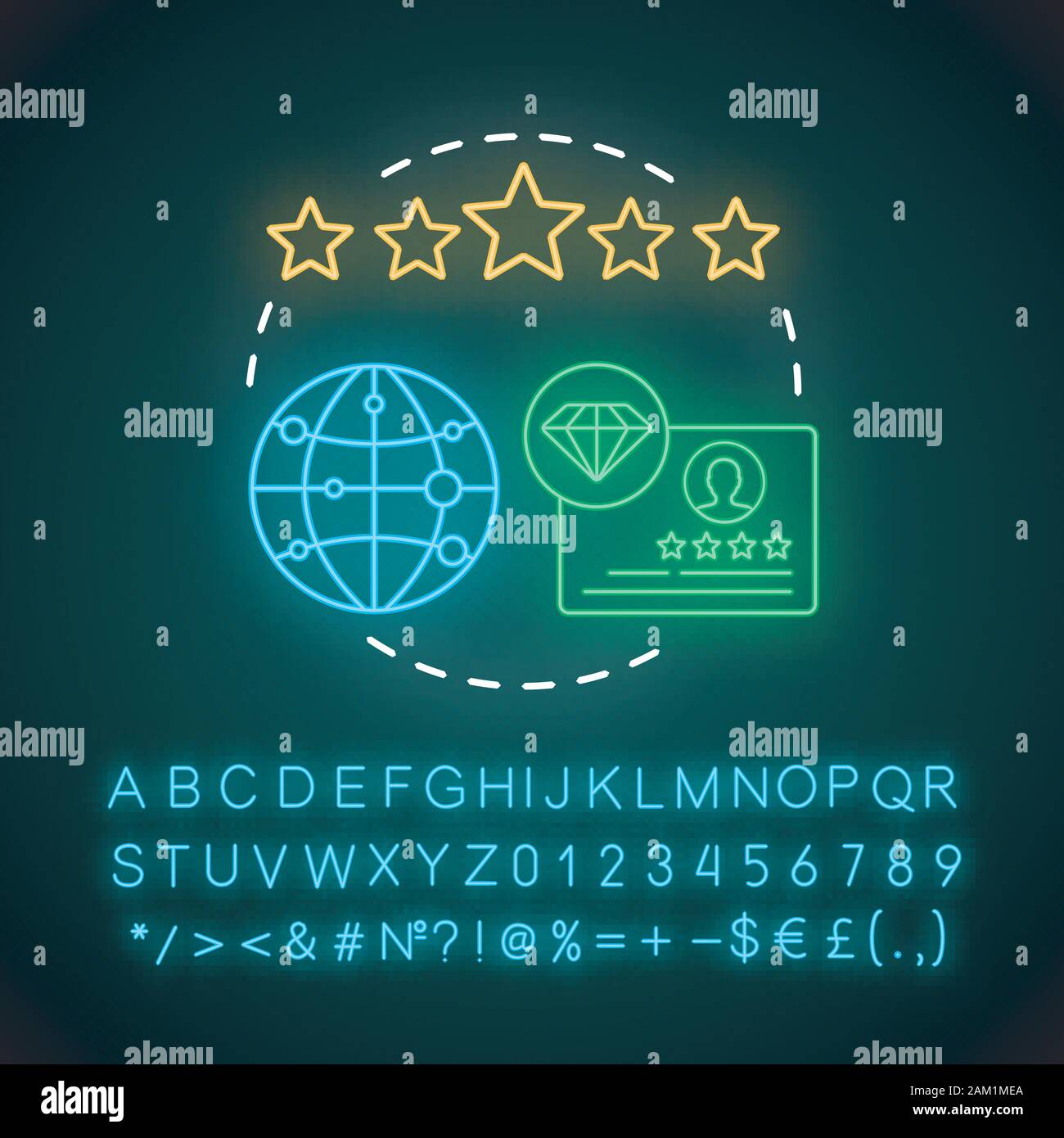 Luxury tour neon light concept icon. Travel style idea. Five-star hotel ...