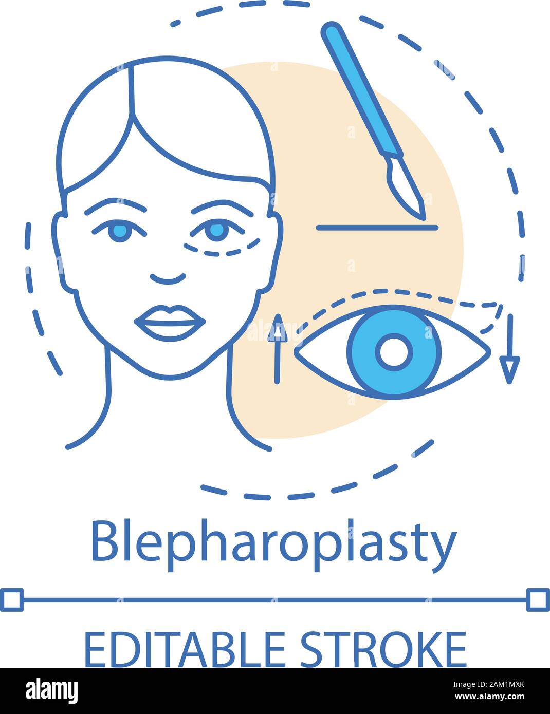 Blepharoplasty concept icon. Cosmetic surgery idea thin line ...
