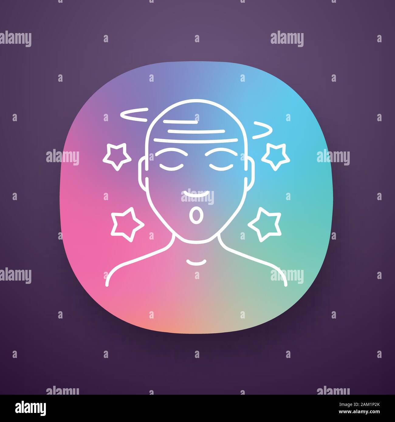 Dizziness app icon. Headache, migraine. Concussion, brain injury. UI/UX ...