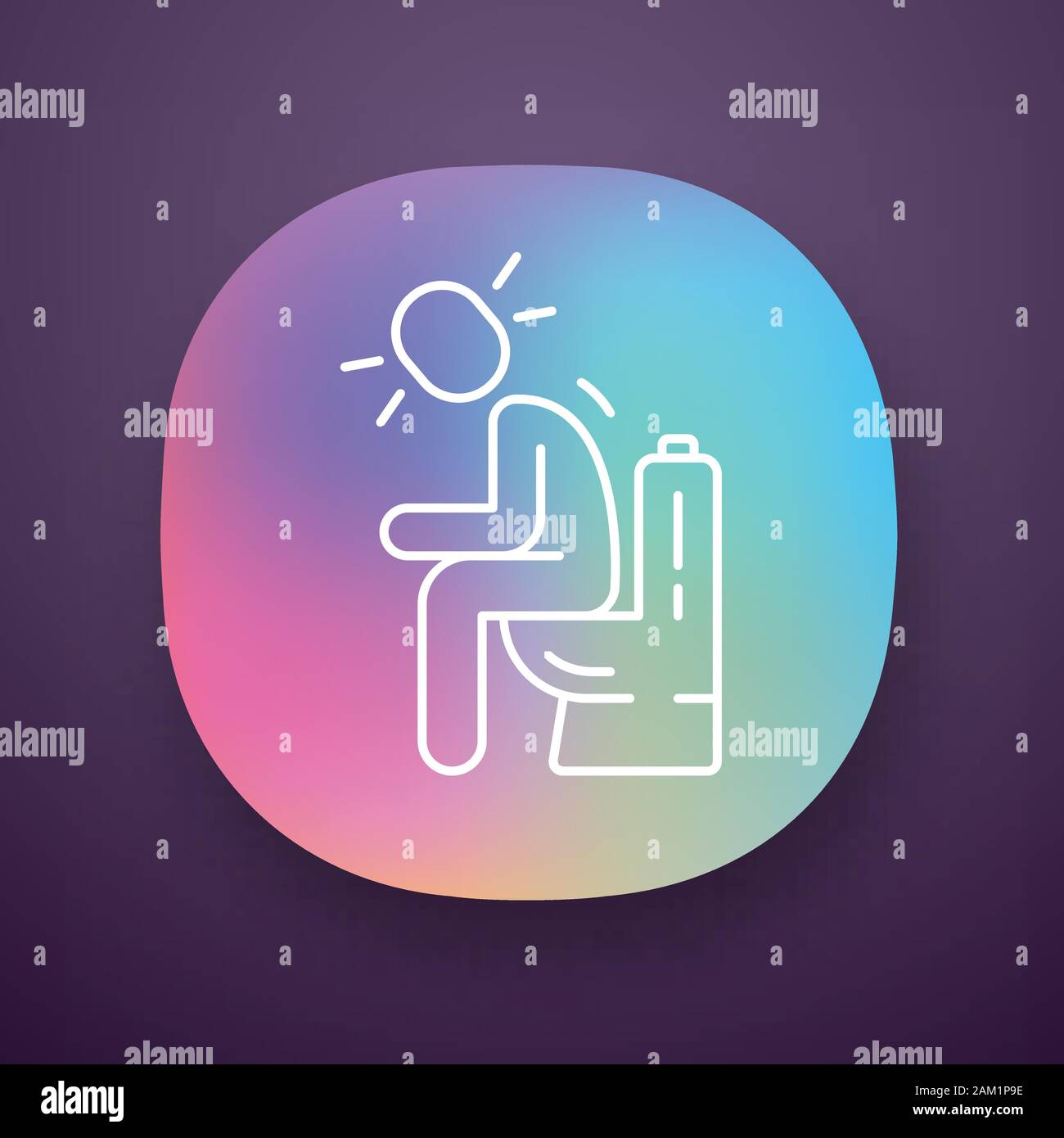 Diarrhea, constipation app icon. Upset stomach, indigestion. UI/UX user ...