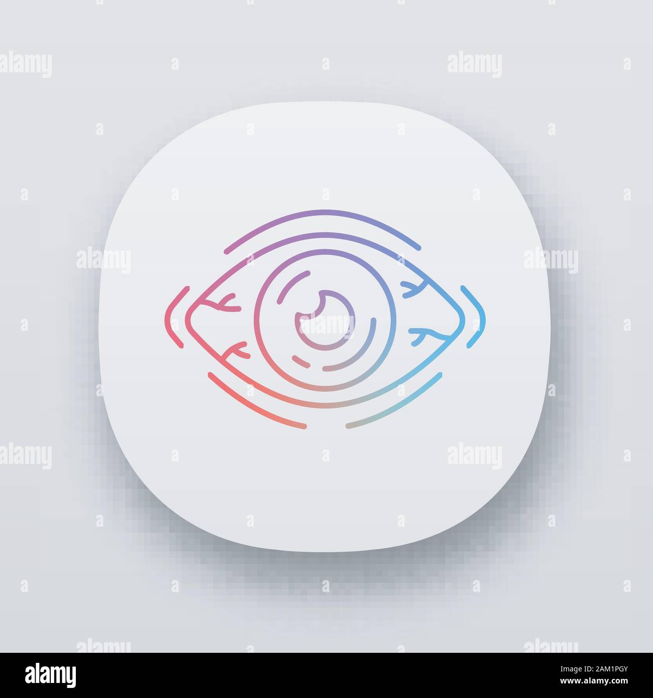 Allergic conjunctivitis app icon. Dry eye, inflammation, irritation ...