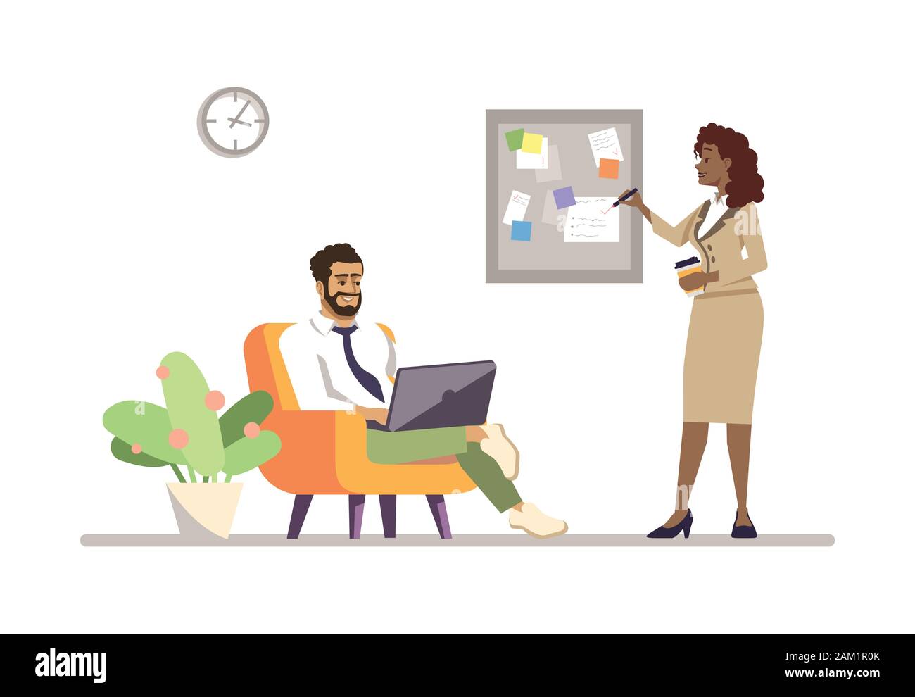 Partners, coworkers, colleagues flat vector illustration. Task, project ...